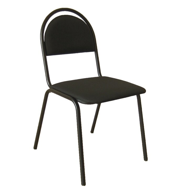 Стул "стандарт" (основание - черный металл, обивка - чёрная ткань)