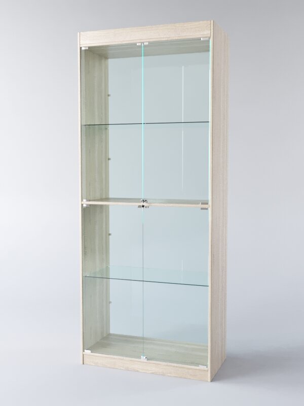 Витрина "афродита" №2-5 (с дверками, задняя стенка - стекло), Дуб Сонома