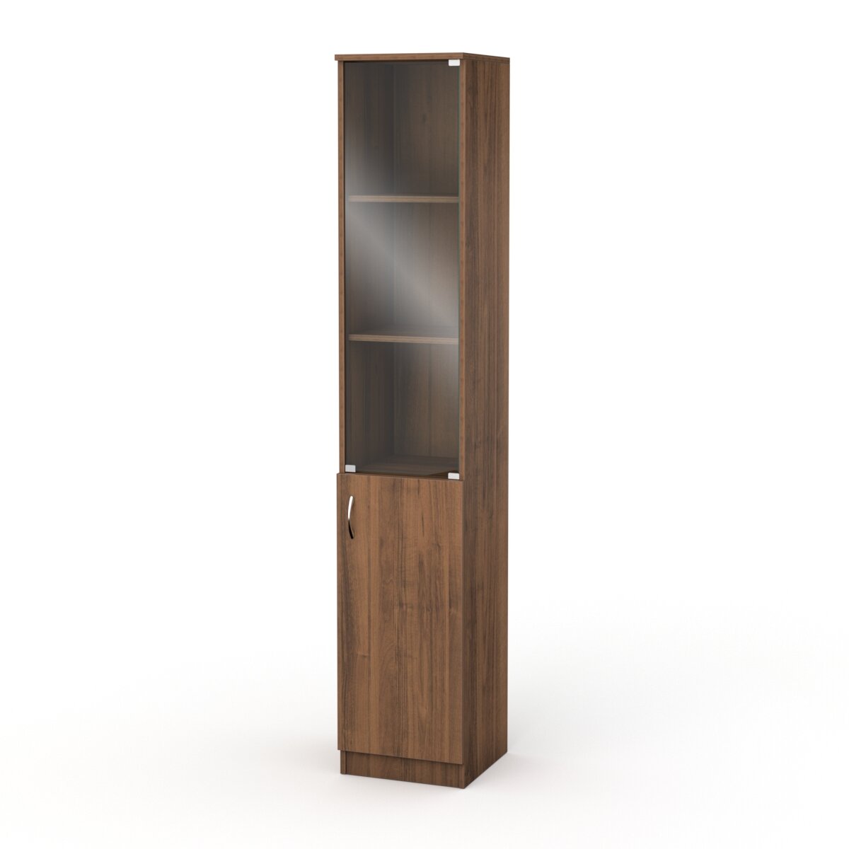 Шкаф офисный со стеклом узкий ШВ-54, Орех. Производитель товара - компания Westcom.