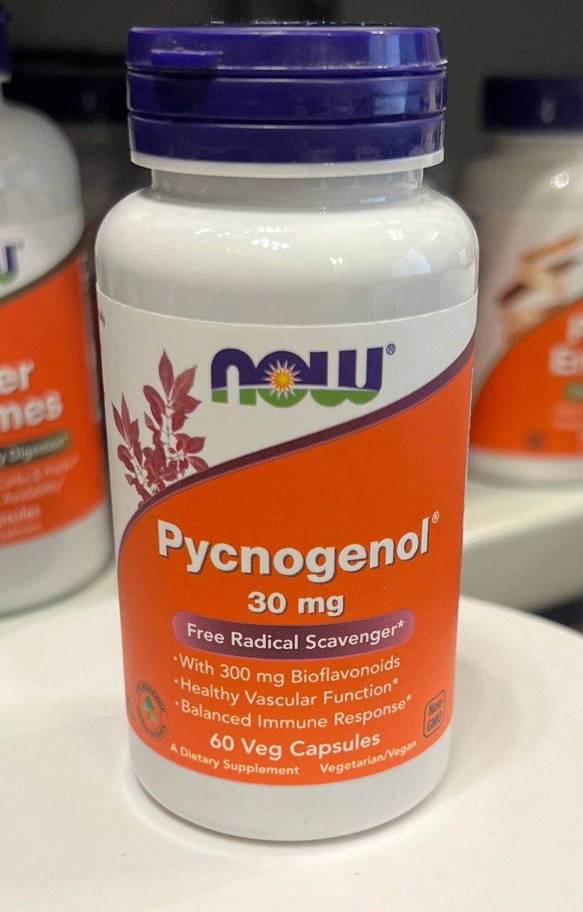 NOW Pycnogenol 30 mg, Пикногенол, 60 капсул