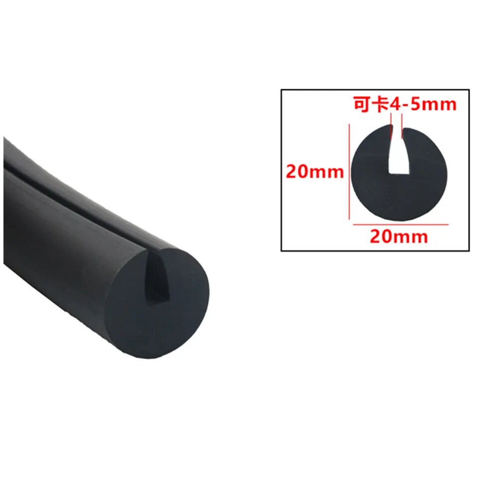 Черная резиновая уплотнительная лента для стекла 20x20mm, 1M