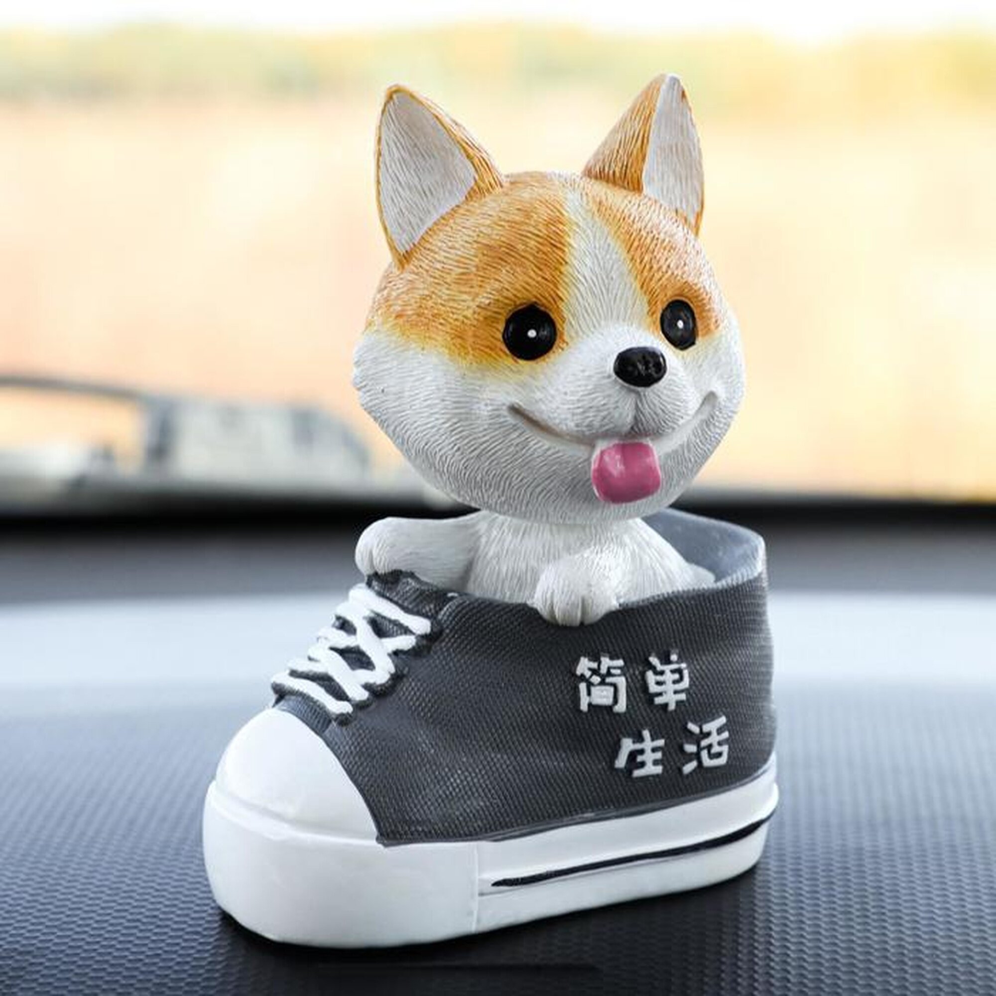 Собачка на панель Сима-ленд, качающая головой, полистоун, цвет коричневый