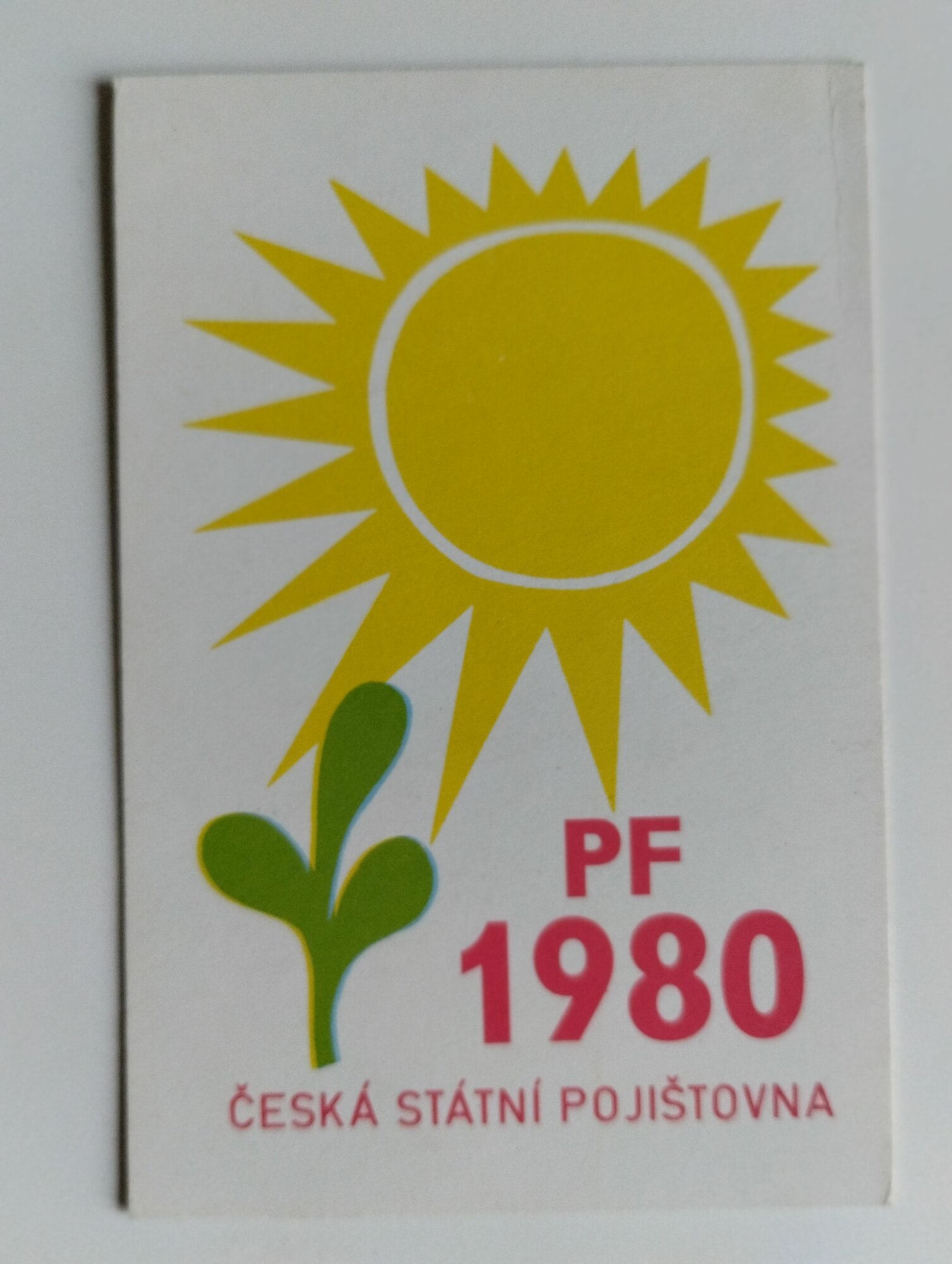 Карманный календарик. Чехословакия. 1980 год. Чешская государственная страховая компания