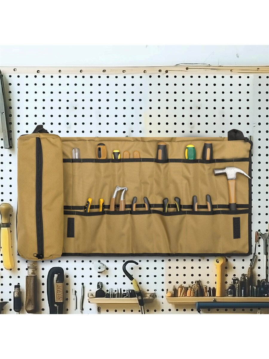 Универсальная сумка для инструментов в рулоне с несколькими карманами Гаечный ключ Ножницы для эффективного хранения и быстрого доступа