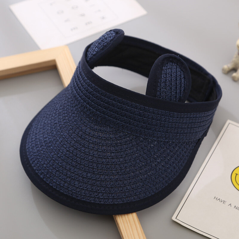 Детский пустой цилиндр, летняя соломенная шляпа, козырек, шляпа от солнца, шапка ручной работы для мальчиков и девочек, пустая верхняя шляпа-антиприседание с козырьком