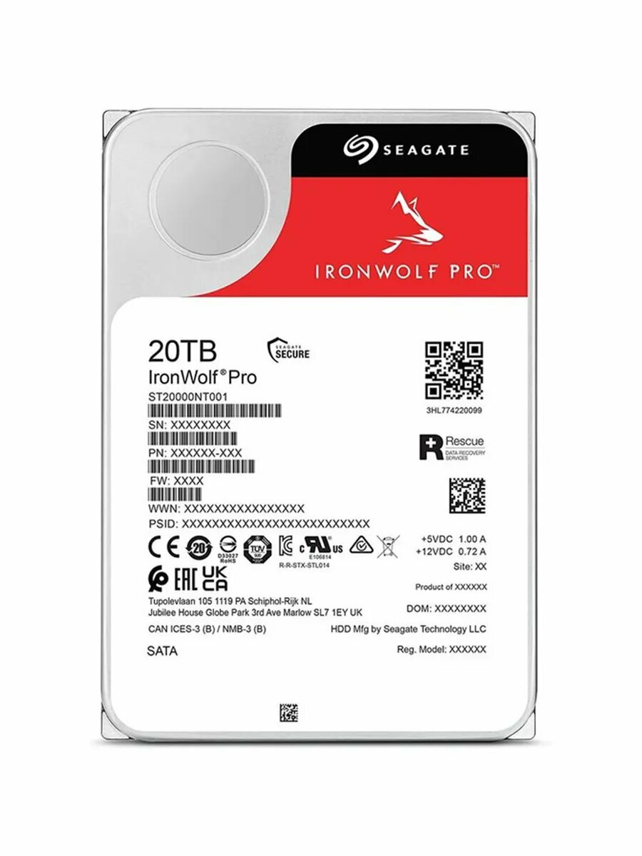 Жесткий диск Seagate SATA-III 20TB ST20000NT001 NAS Ironwolf Pro 512E (7200rpm) 256Mb 3.5