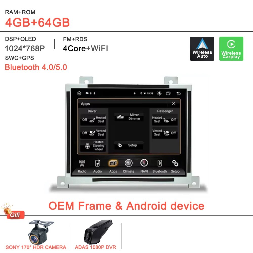 8,4-дюймовый экран Incell Android 14 для Dodge Charger Challenger 2015-2019, 4-64G CAM DVR