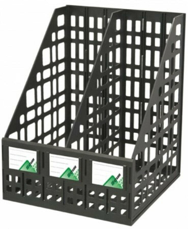 Лоток вертикальный пластик А4 240мм 2отд. черный сборный СТАММ ЛТ816/ЛТВ-01481 шт