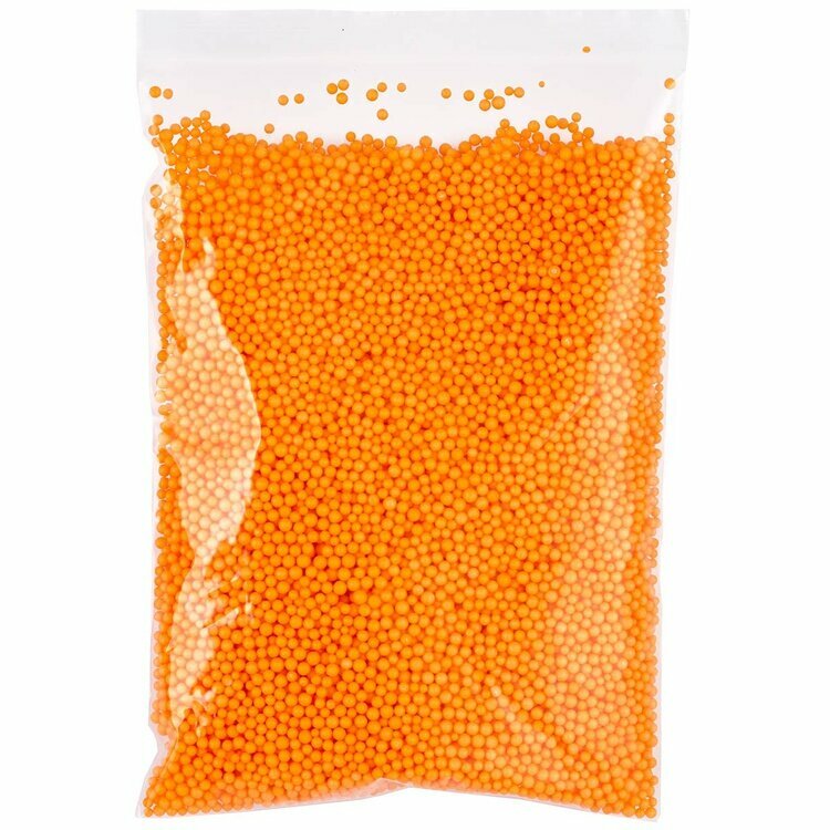 Шарики пенопластовые КНР диаметр 2-4 мм, оранжевые, универсальные, 10 г