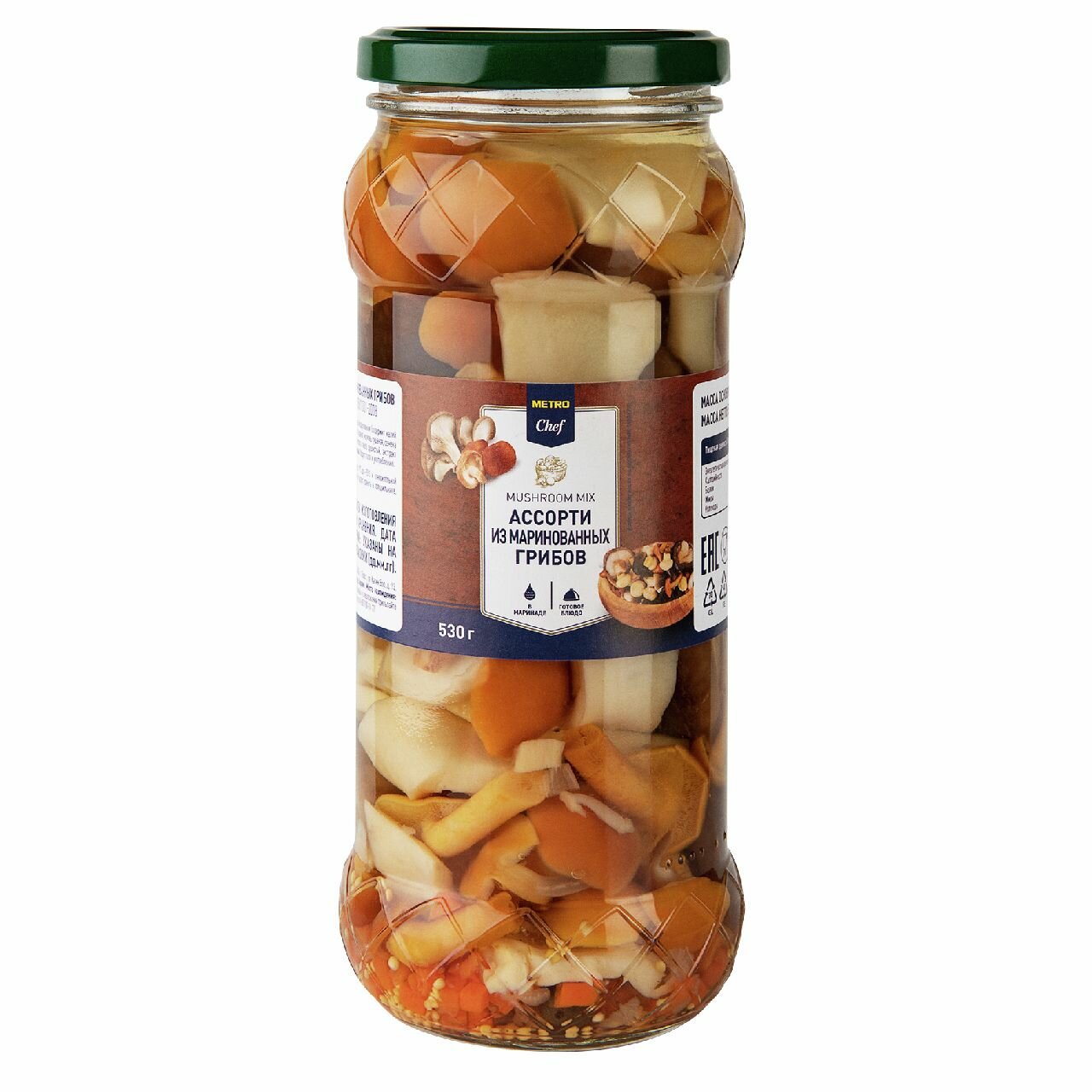 METRO Chef Ассорти грибное маринованное, 530г x 3 упаковки