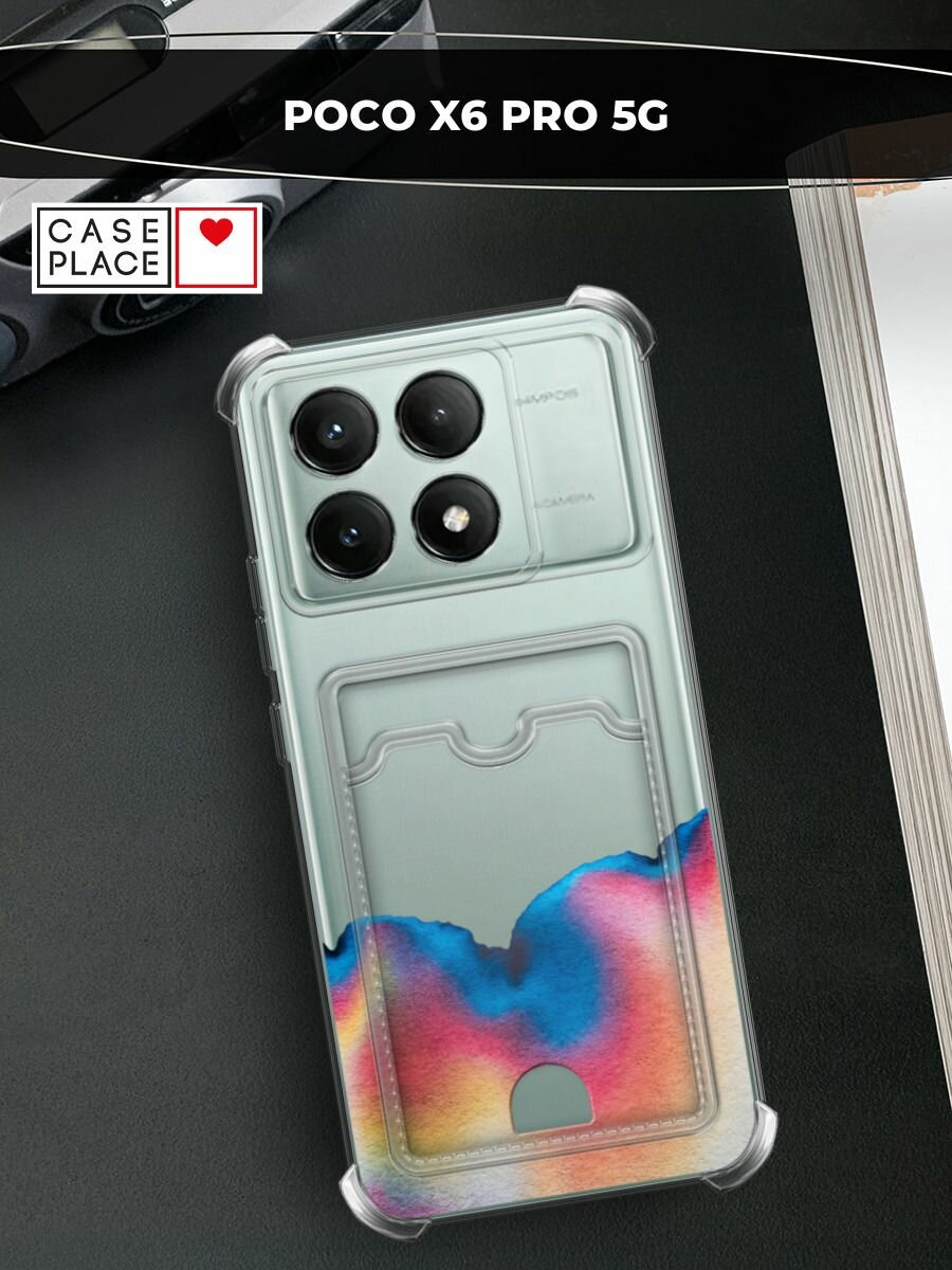 Чехол на Xiaomi POCO X6 PRO 5G (Поко X6 Про 5G) с картой и принтом Акварельное сочетание