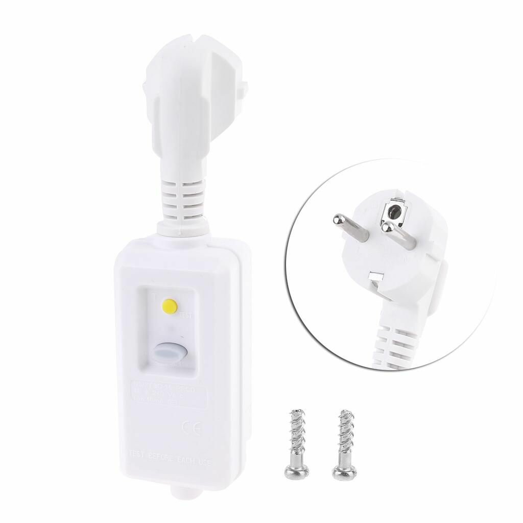 Вилка УЗО 16А 220-240В, Белый