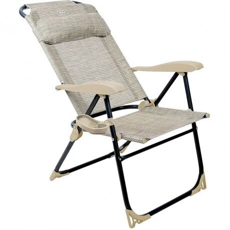 Кресло-шезлонг складное "Ника" с полкой КШ2/3 ротанг