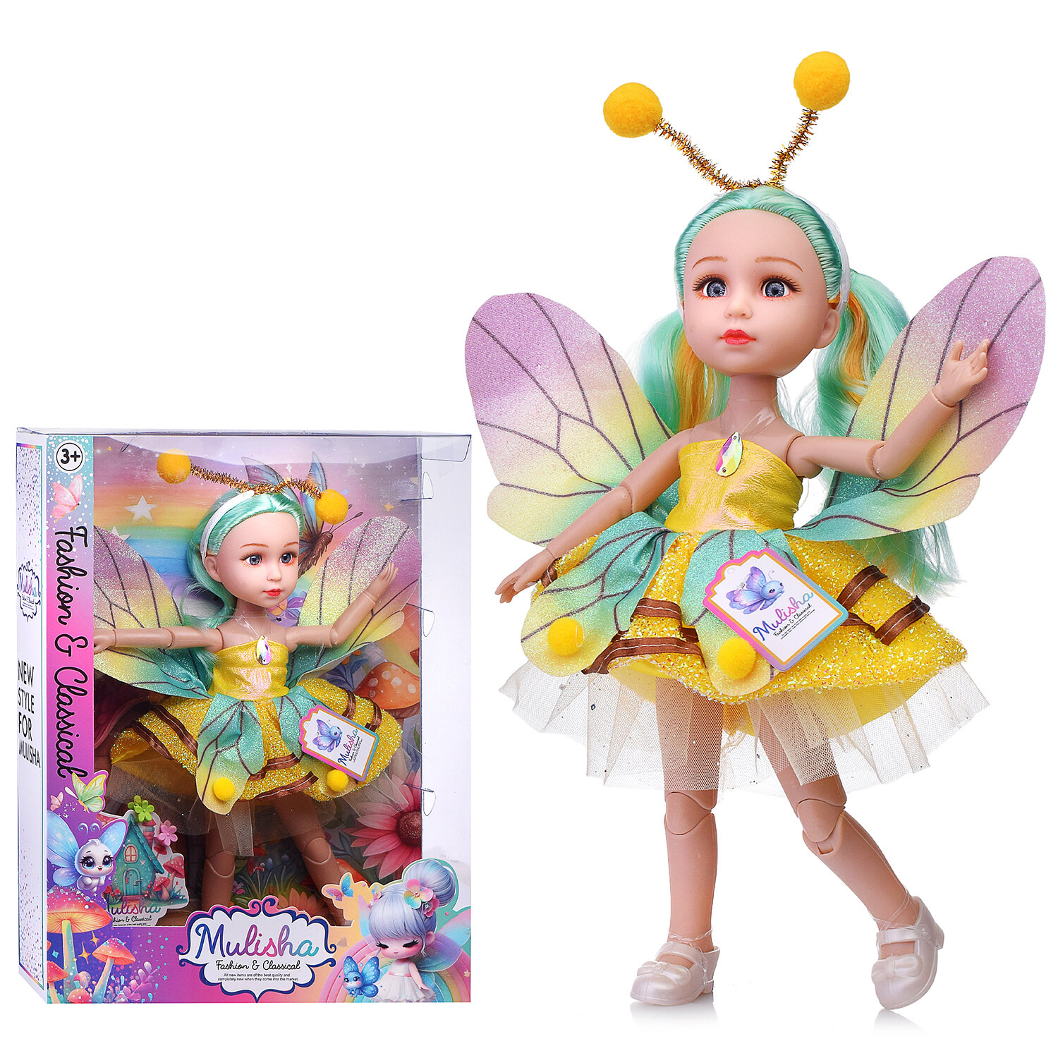 Кукла QJ198A "Элен" в костюме феи, 10х6х29 см, детям от 3 лет.