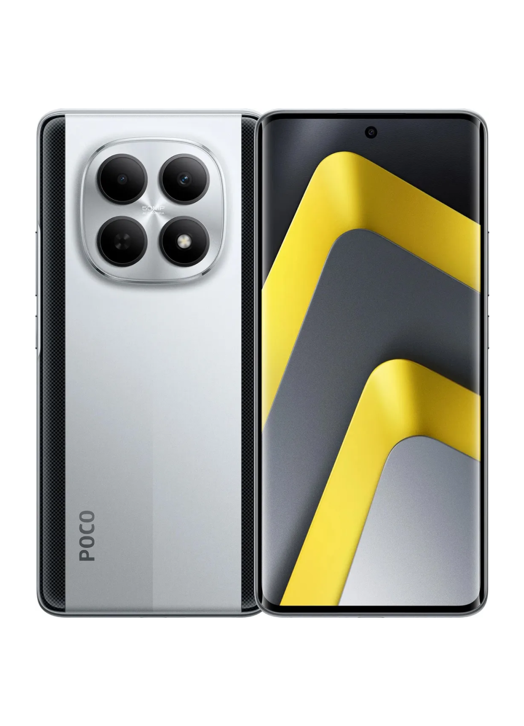 Серебристый cмартфон POCO M8 5G 8/256Gb , Dual nano Sim,( Silver ) , Глобальная версия