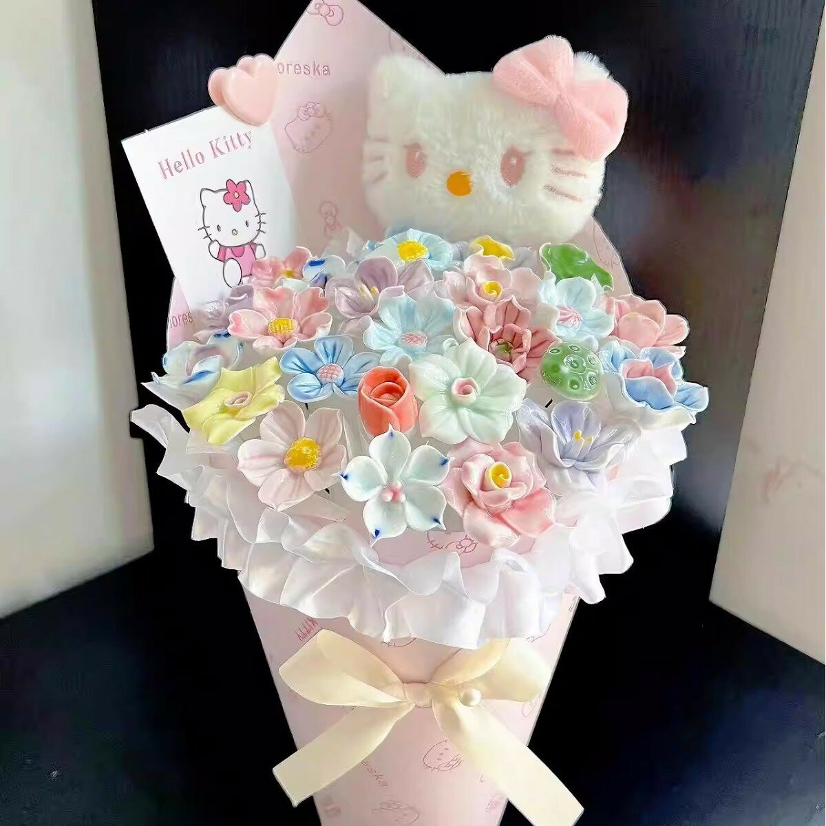 Керамический букет готовый продукт Цзиндэчжэнь подарок на год для лучшей подруги девочки креативный подарок на Новый год и день рождения для девушки