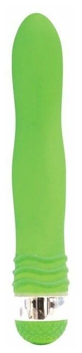 Салатовый эргономичный вибратор Sexy Friend - 17,5 см, салатовый