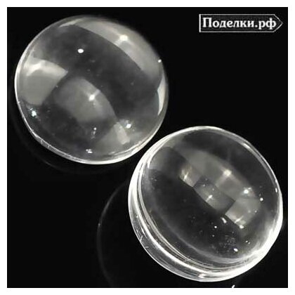 Кабошон стеклянный Круглый 0006148 прозрачный 15 мм, цена за 10 шт.