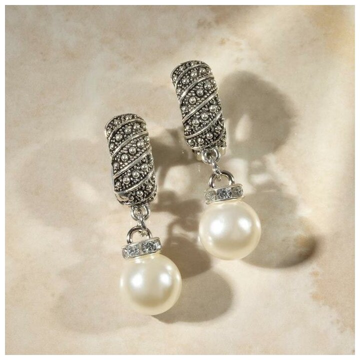 Серьги клипсы, фианит