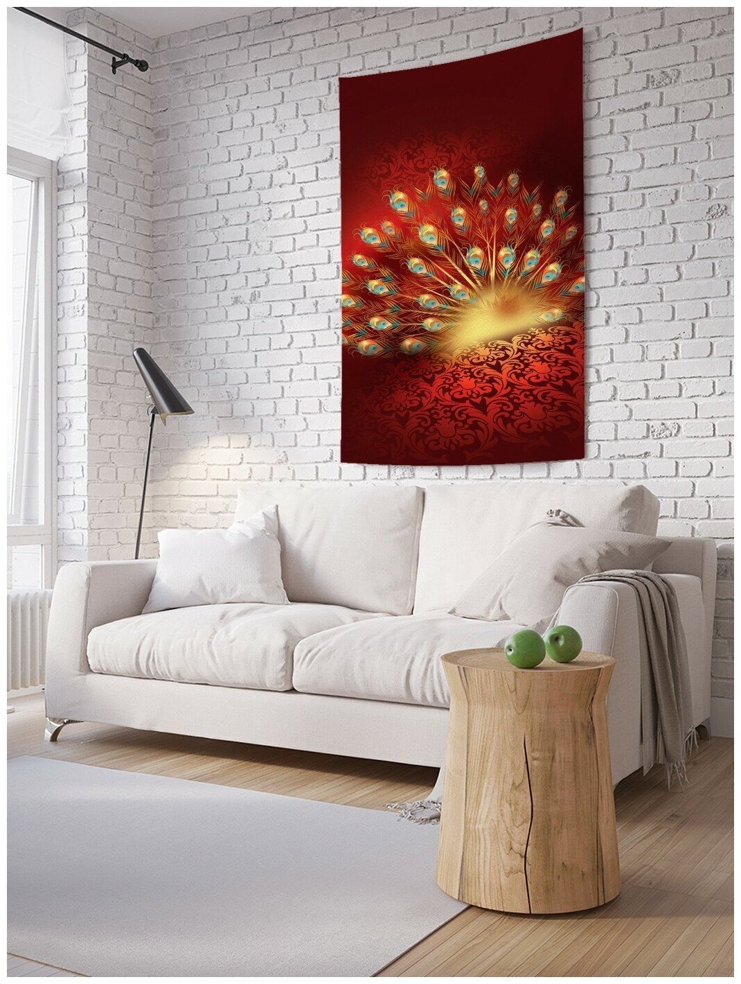 Фотопанно на стену вертикальный из ткани постер 100х150 "Жар-птица", JoyArty