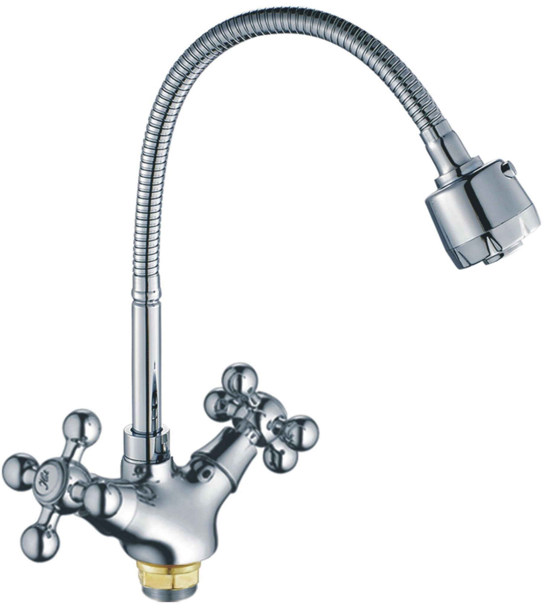 Смеситель для кухни с гибким изливом, кран на кухню Cron CN4319-3