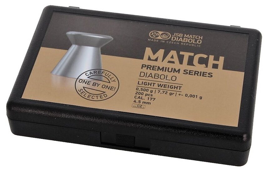 Пули JSB Match Premium Light 4,5 мм, 0,475 грамм, 200 штук