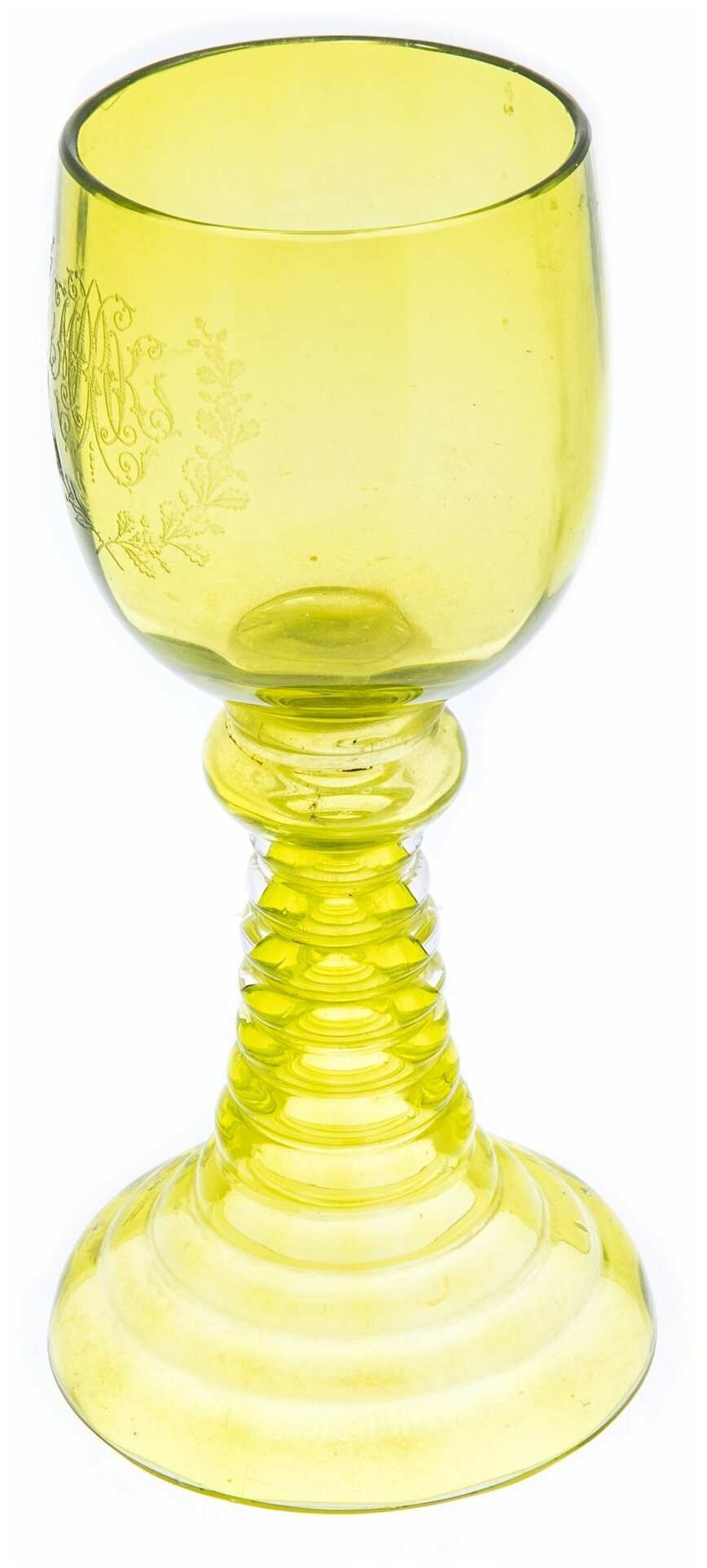 Антиквариат: Фужер - ремер с монограммой, стекло, Западная Европа, 1880-1917 гг.