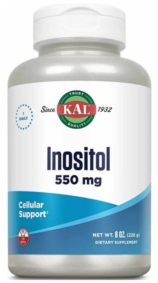 KAL Inositol 550 mg Powder 8 OZ (Инозитол в порошке 550 мг) 227 г (KAL)