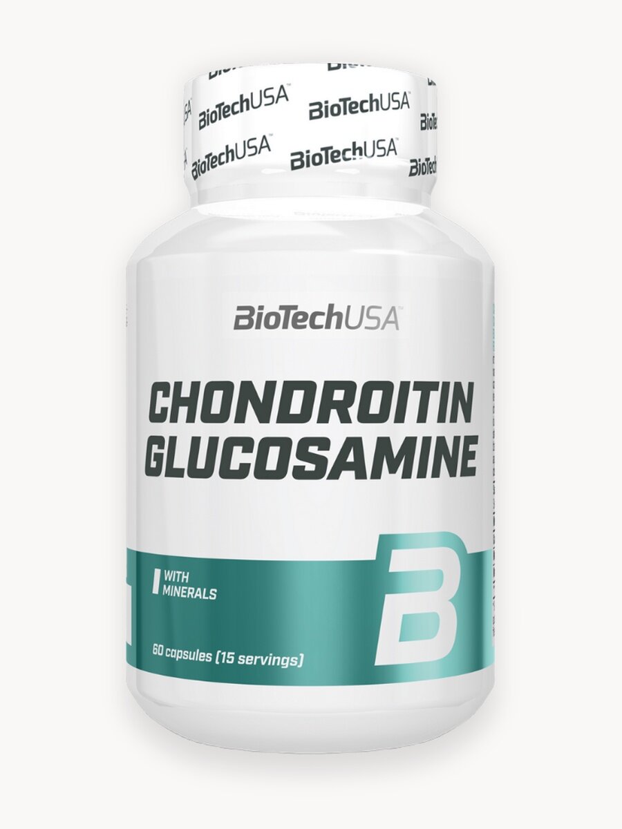 Хондропротектор / BioTechUSA Chondroitin Glucosamine / 60 капсул - нейтральный вкус