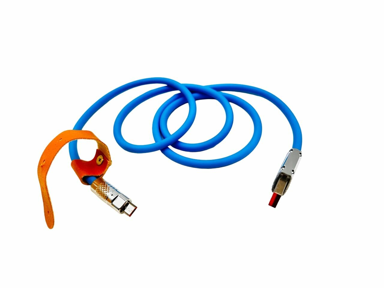 Усиленный мощный кабель USB - Micro USB для смартфонов и планшетов голубой