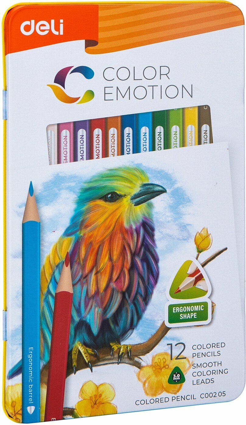 Карандаши "Color Emotion", в металлической коробке, 12 цветов (EC00205)