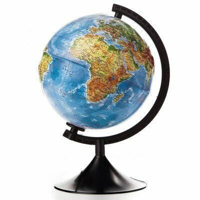 Глобус физический рельефный,210 мм, 414124