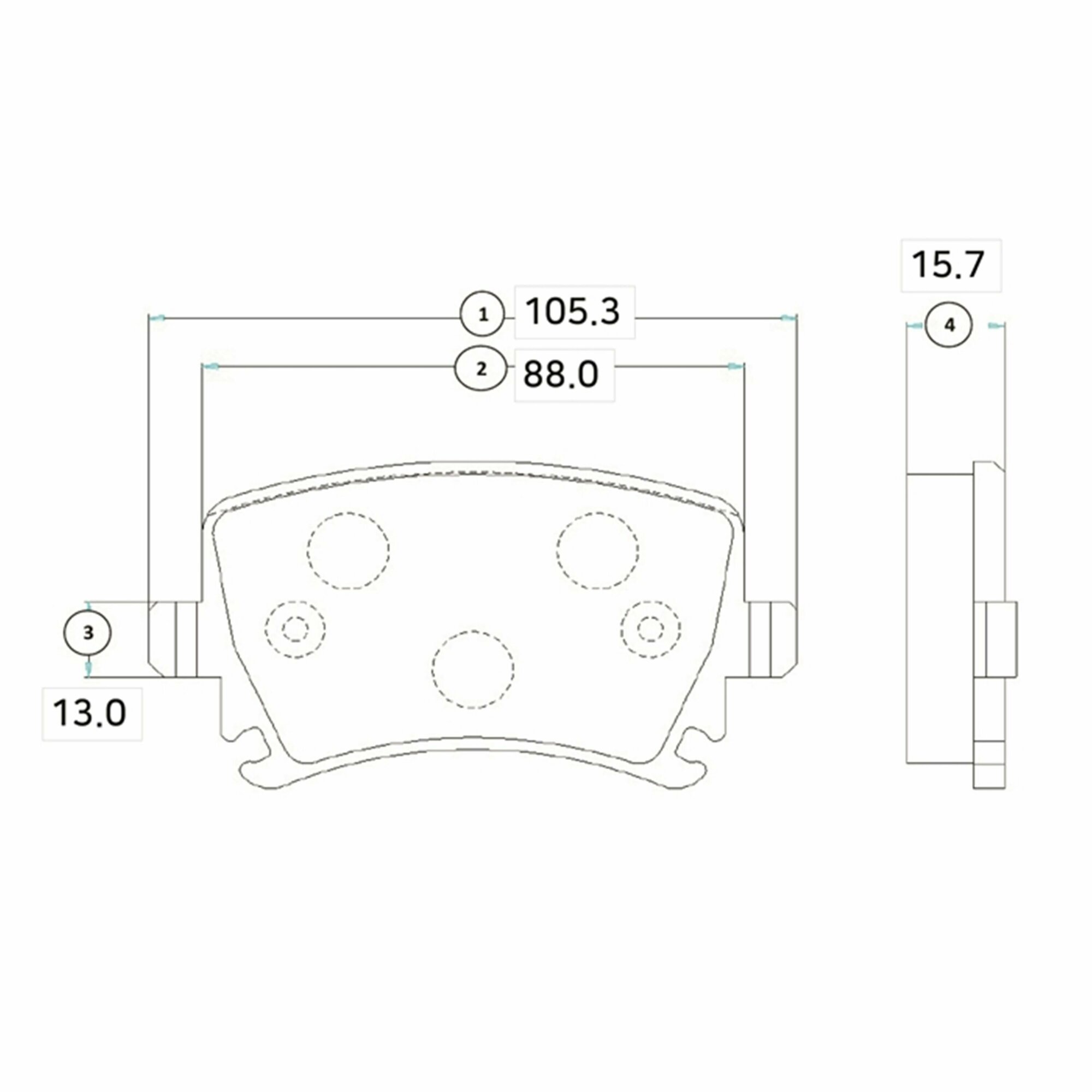 Колодки тормозные Фольксваген Туран Кадди VOLKSWAGEN TOURAN 03>/CADDY/G5/G6 задние Комплект 4 шт