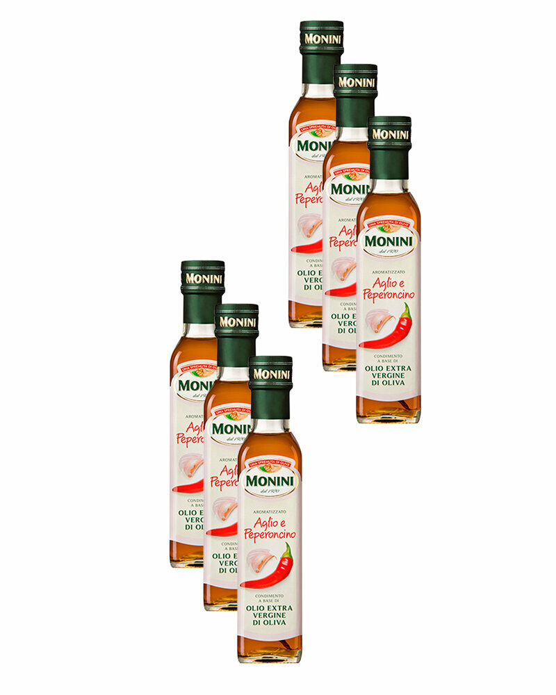 Масло оливковое Monini Экстра Вирджин Чеснок и перец чили 0.25 л.- 6 шт