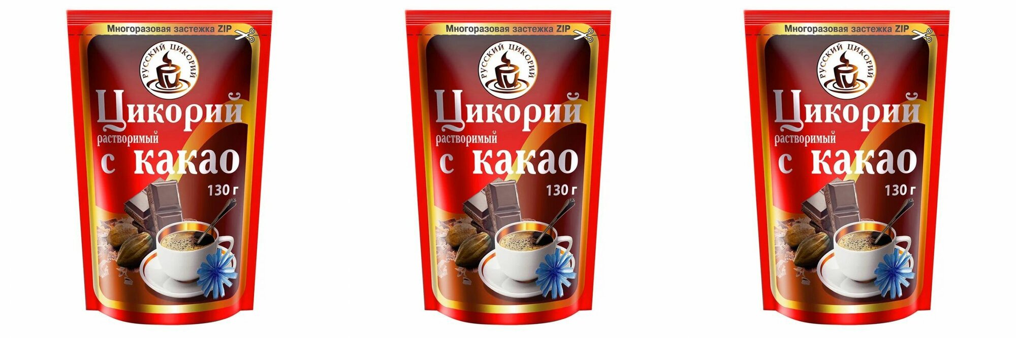 Русский цикорий Цикорий С какао, растворимый, 130 г, 3 уп