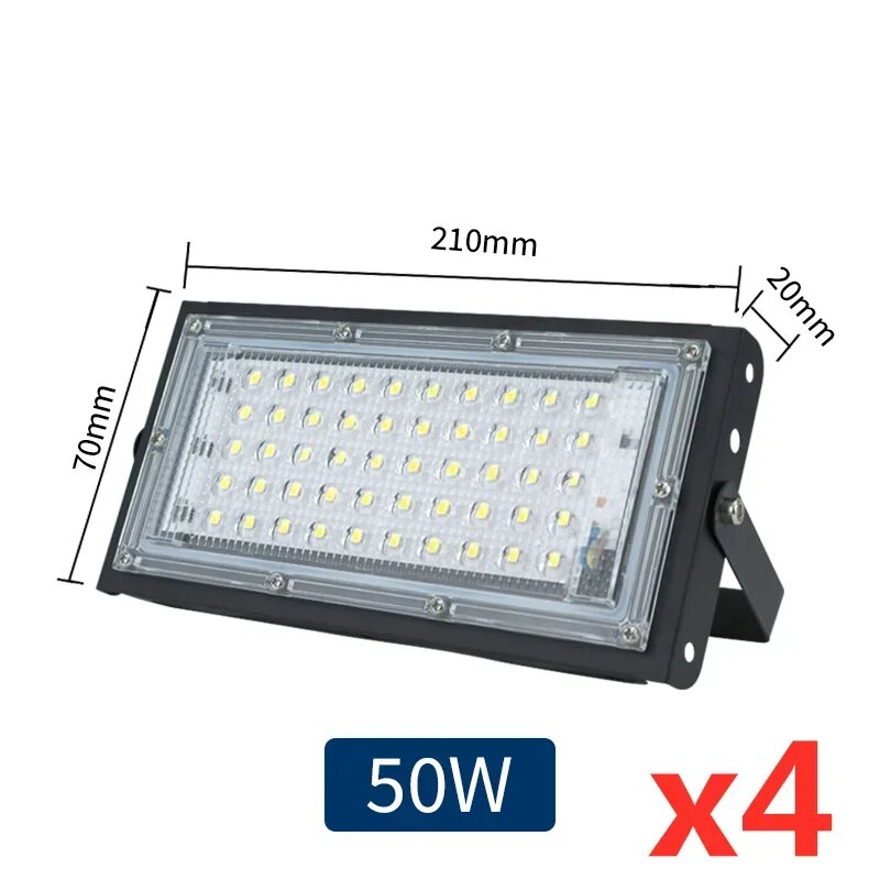 Светодиодный прожектор 50W x4, Warm White, 220V