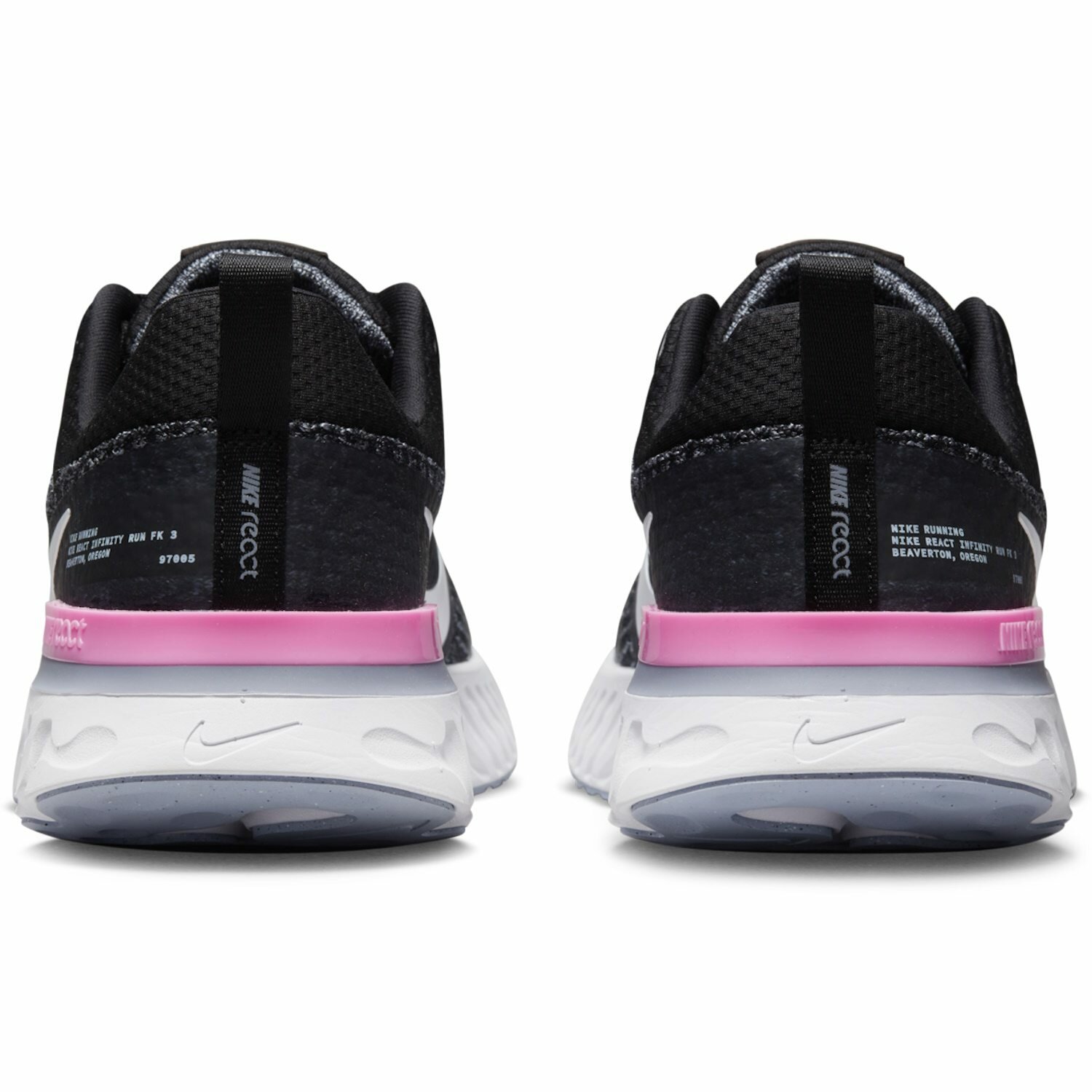 Кроссовки NIKE REACT INFINITY RUN, размер 8.5 US, белый, черный — фото 1