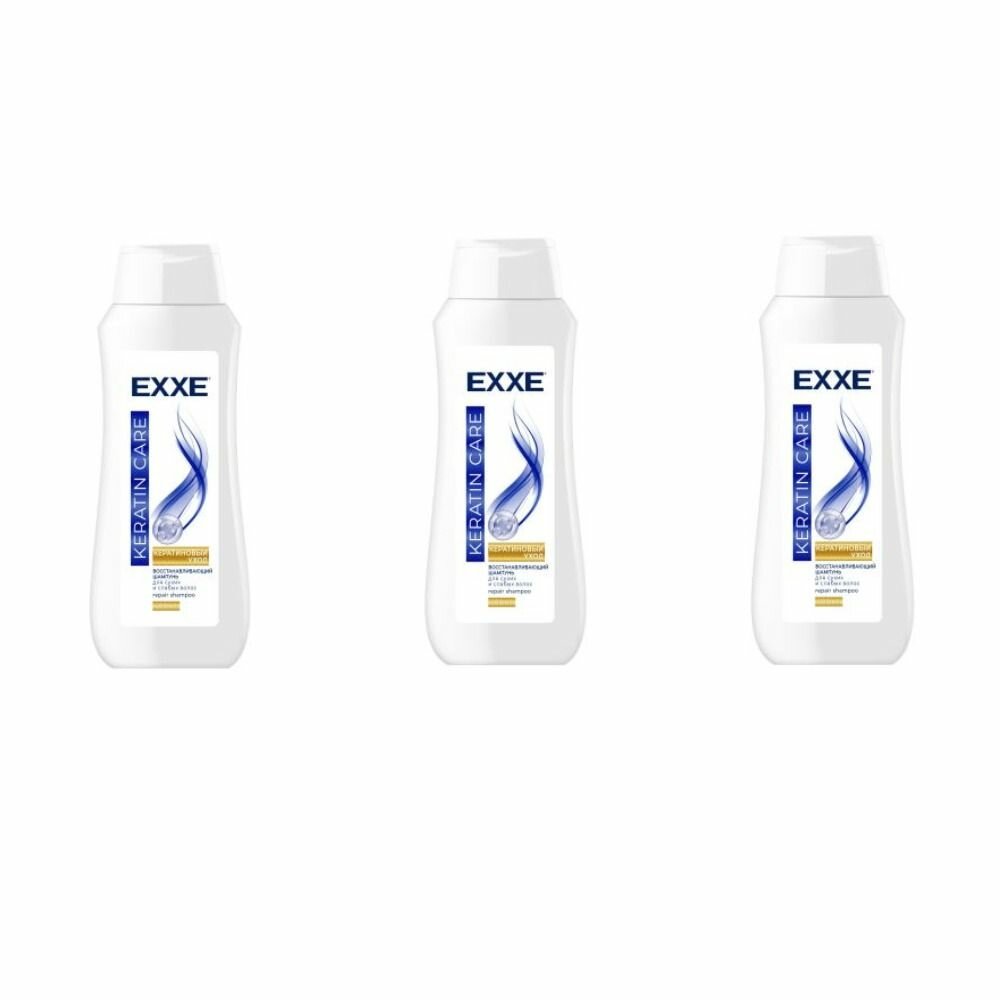 EXXE Шампунь для волос, keratin care кератиновый уход, 400 мл, 3 шт