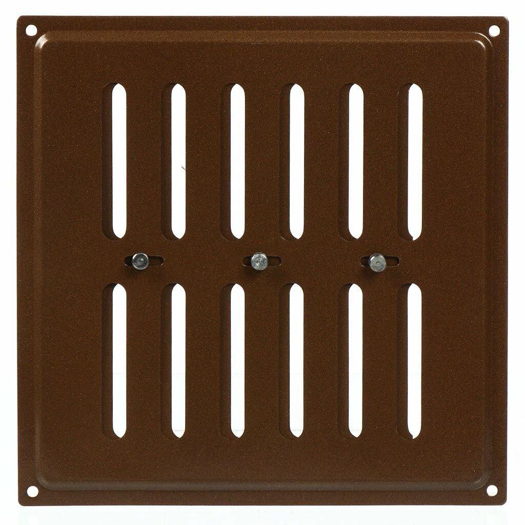 Решетка вентиляционная металл, регулируемая, 200х200 мм, коричневая, Event, 200х200ВРР
