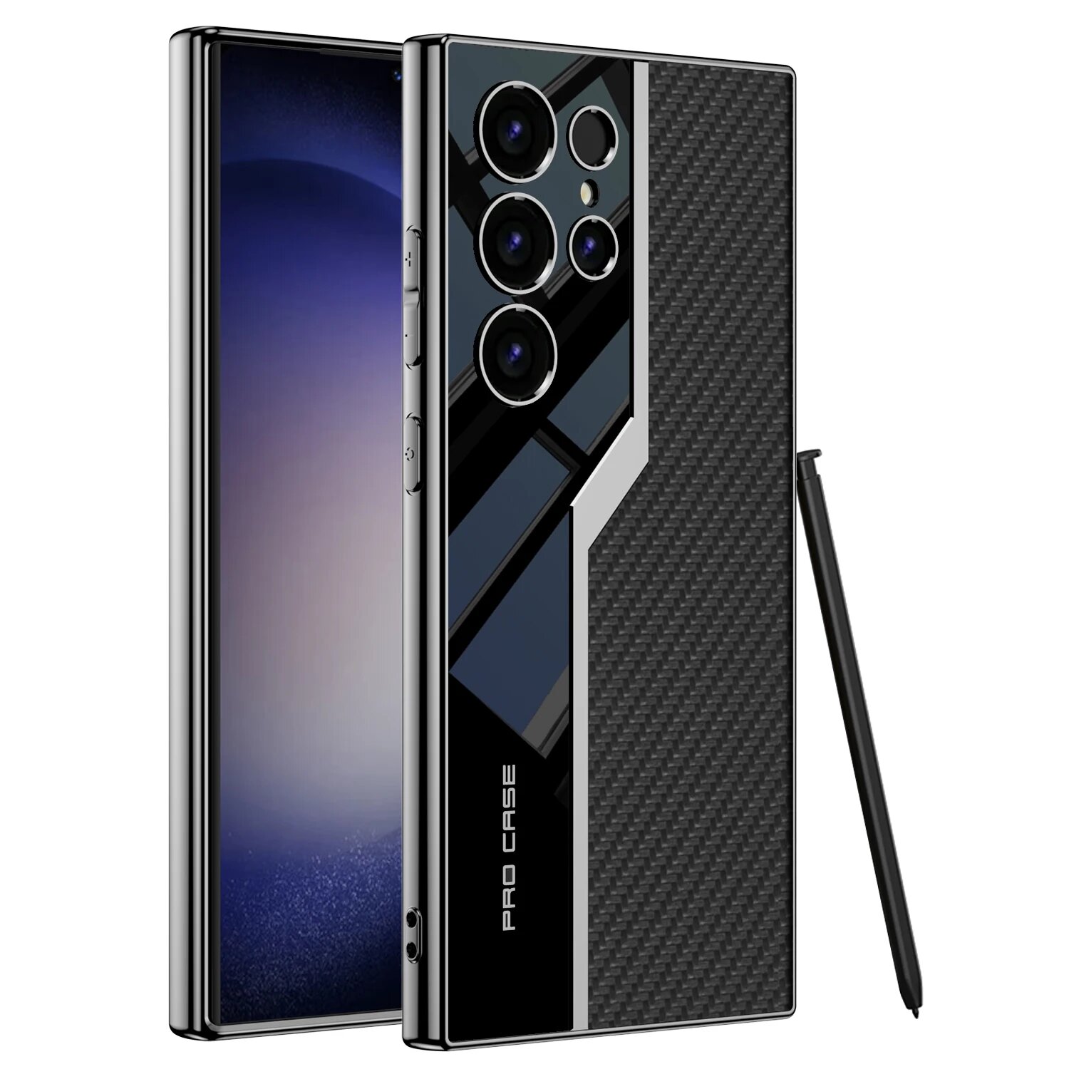 Чехол для Samsung Galaxy S23 Ultra, Carbon Fiber Style