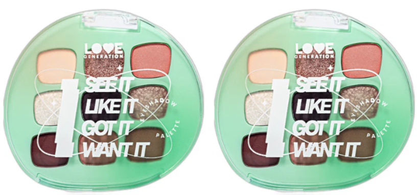 Палетка теней для век Love Generation I see it I like it I want it I got it, 01 9 оттенков, 7,2 гр, 2 шт