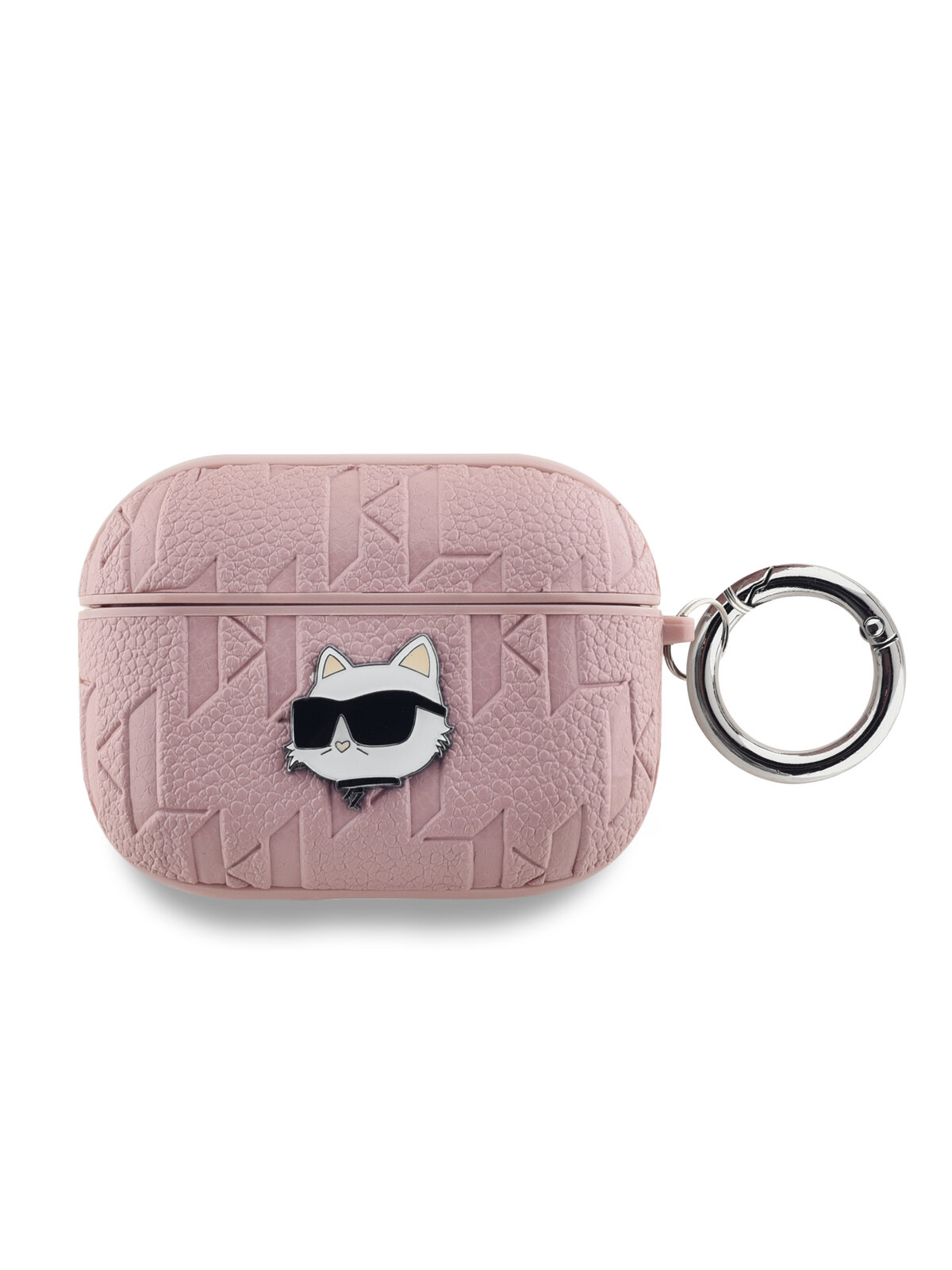 Lagerfeld для Airpods Pro чехол PU Saffiano Monogram with ring NFT Metal Head Choupette Pink