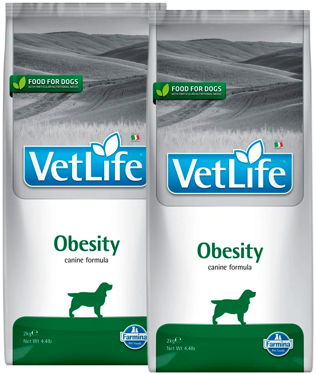 FARMINA VET LIFE CANIN OBESITY для взрослых собак при ожирении (2 + 2 кг)