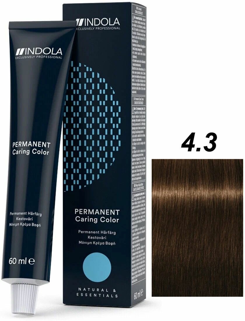 Indola Red and Fashion 4.3 Средний коричневый золотистый Стойкая крем-краска для волос 60 мл
