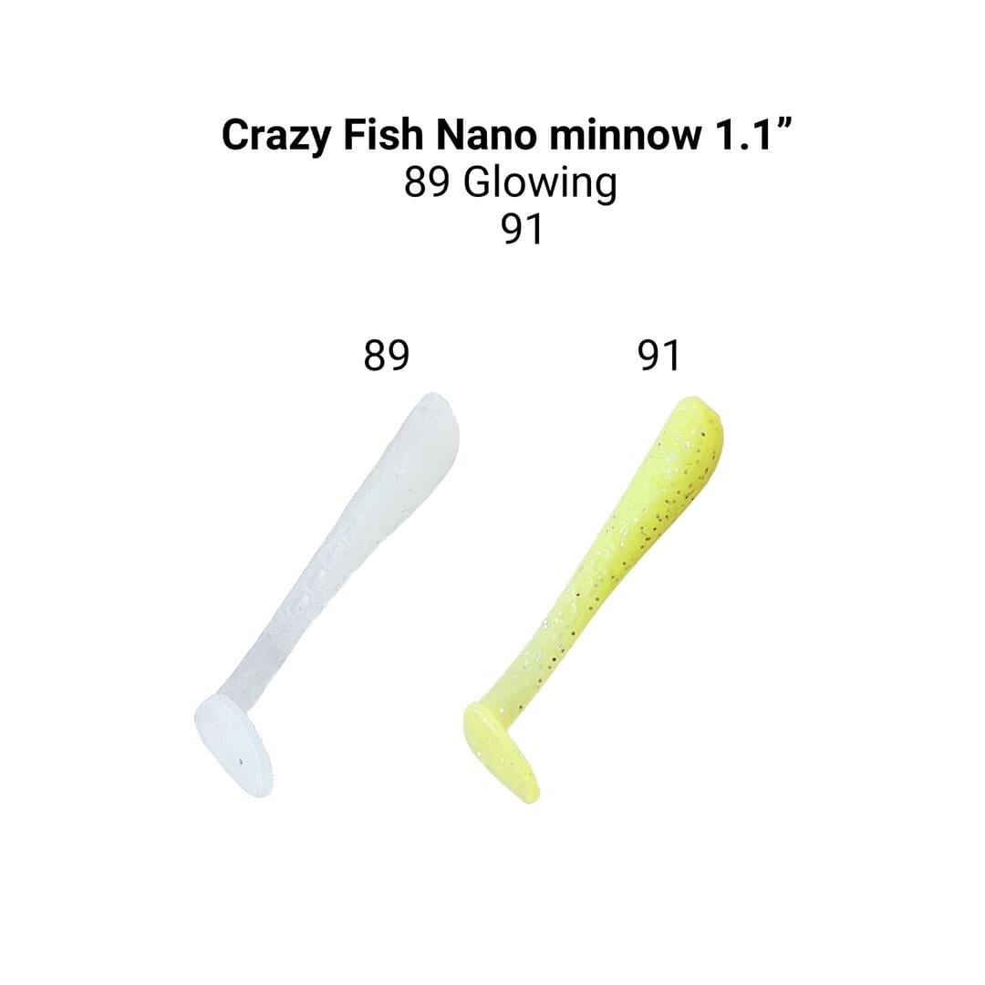 Силиконовые приманки Crazy Fish Nano Minnow 1.1" 68-27-89/91-1 (аромат анис)