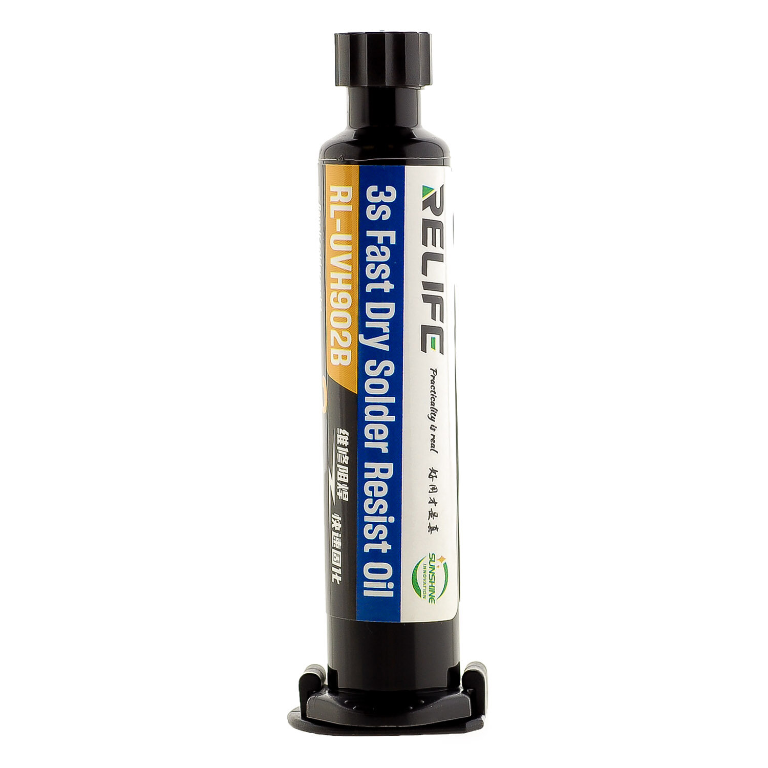 Защитный лак (маска) для плат Relife RL-UVH902B 3S, 10ml, черный (быстросохнущий)