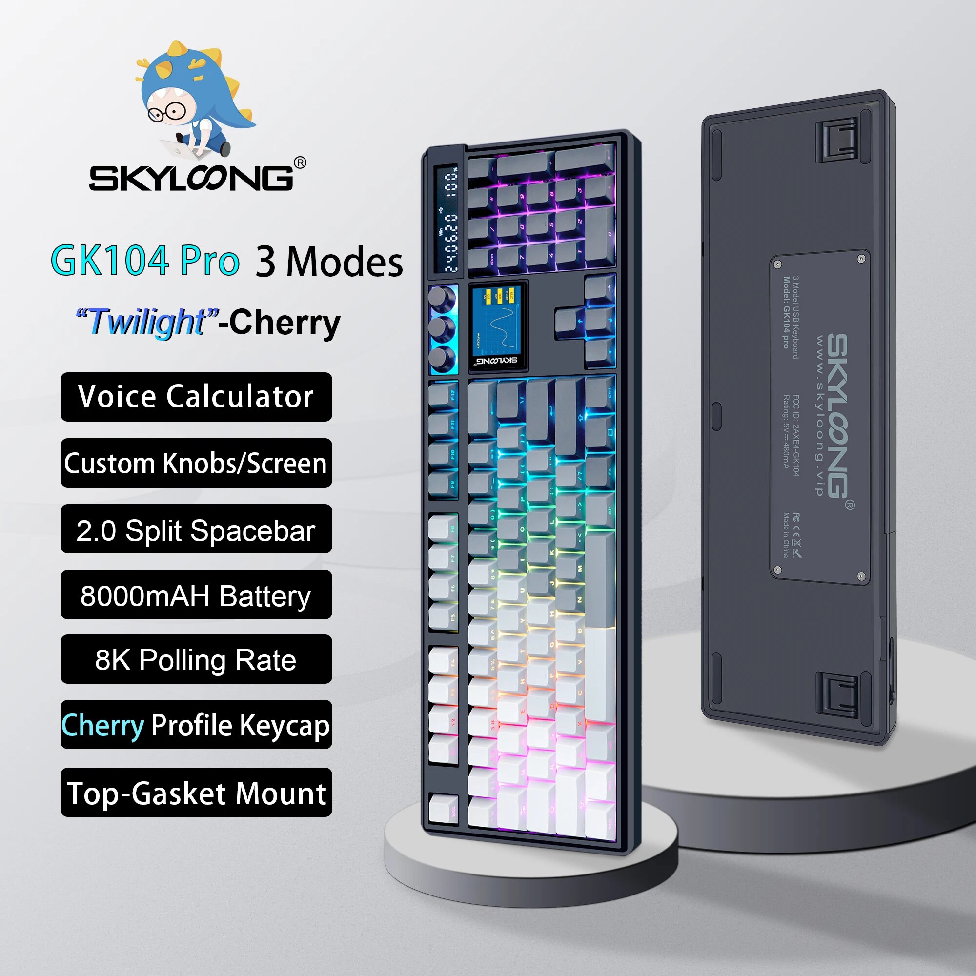 SKYLOONG GK104 Pro Механическая беспроводная клавиатура RGB