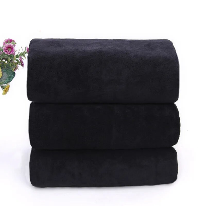 Микрофибровое банное полотенце супер большого размера Черный, 35X75 CM very small, black