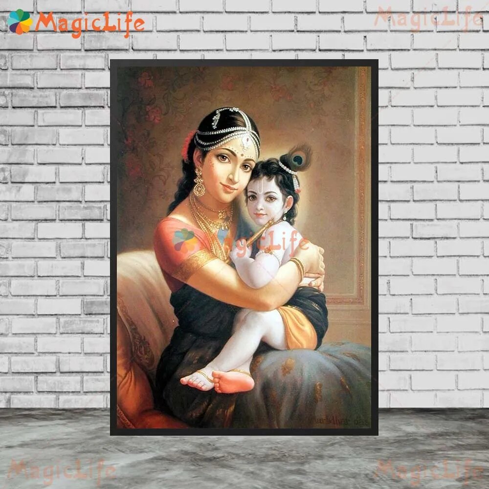 Настенная картина "Нарасимха Кришна" на холсте A, 13X18cm NoFrame