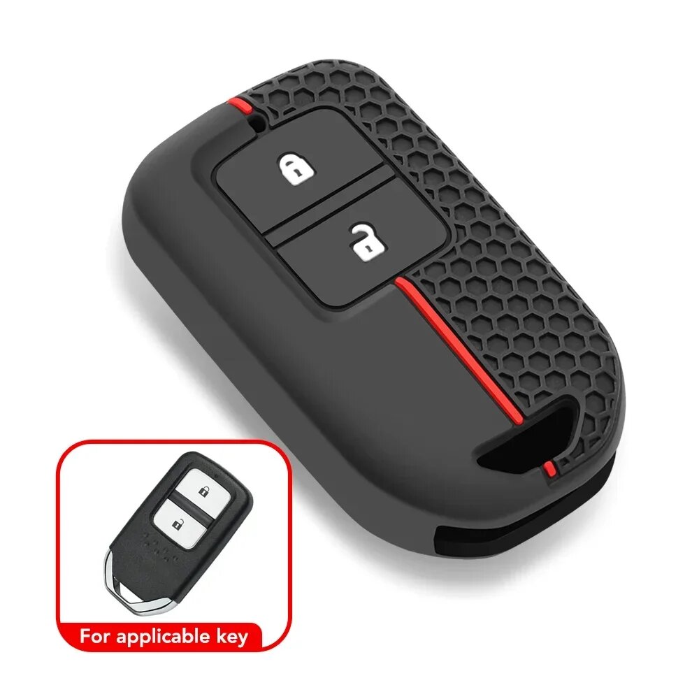 Силиконовый чехол для дистанционного ключа автомобиля для Honda Fit Lucky Vezel City Civic Jazz BRV BR-V HRV HR-V Shuttle Gp8, брелок-держатель 2 Buttons